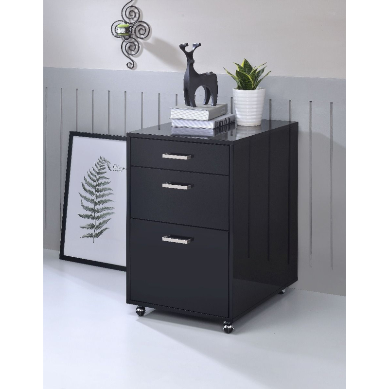 Buy Coleen - File Cabinet - Black High Gloss & Chrome at Cozy Living ...