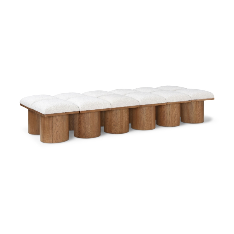 Buy Pavilion - 93" 12 Piece Modular Bench With Brown Base - Cream at ...